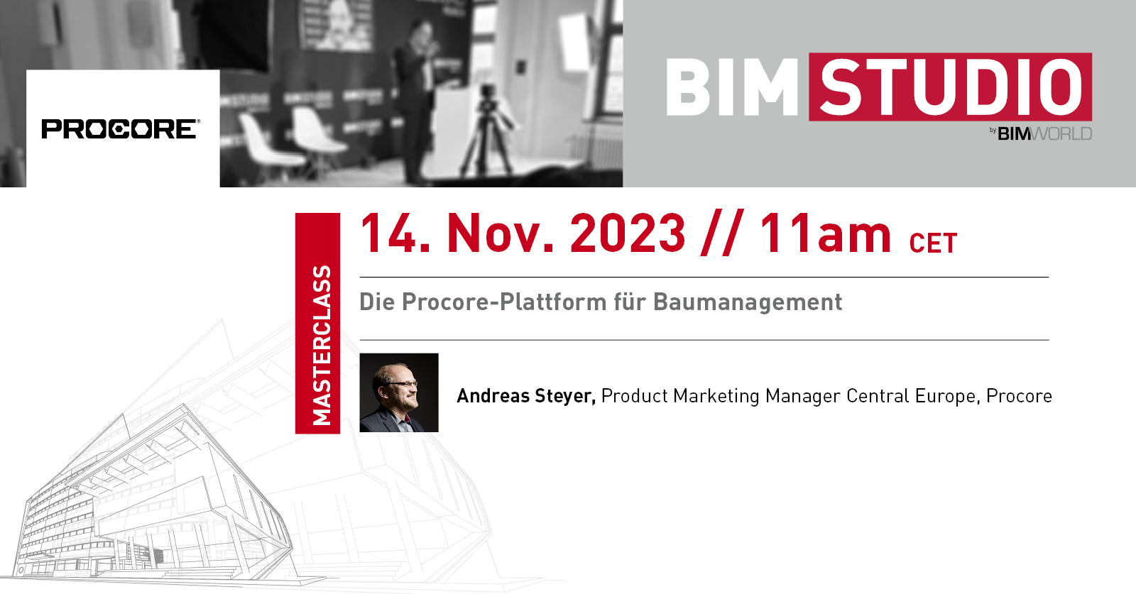 Neue BIM Studio Masterclass mit Procore jetzt online! - BIM World MUNICH